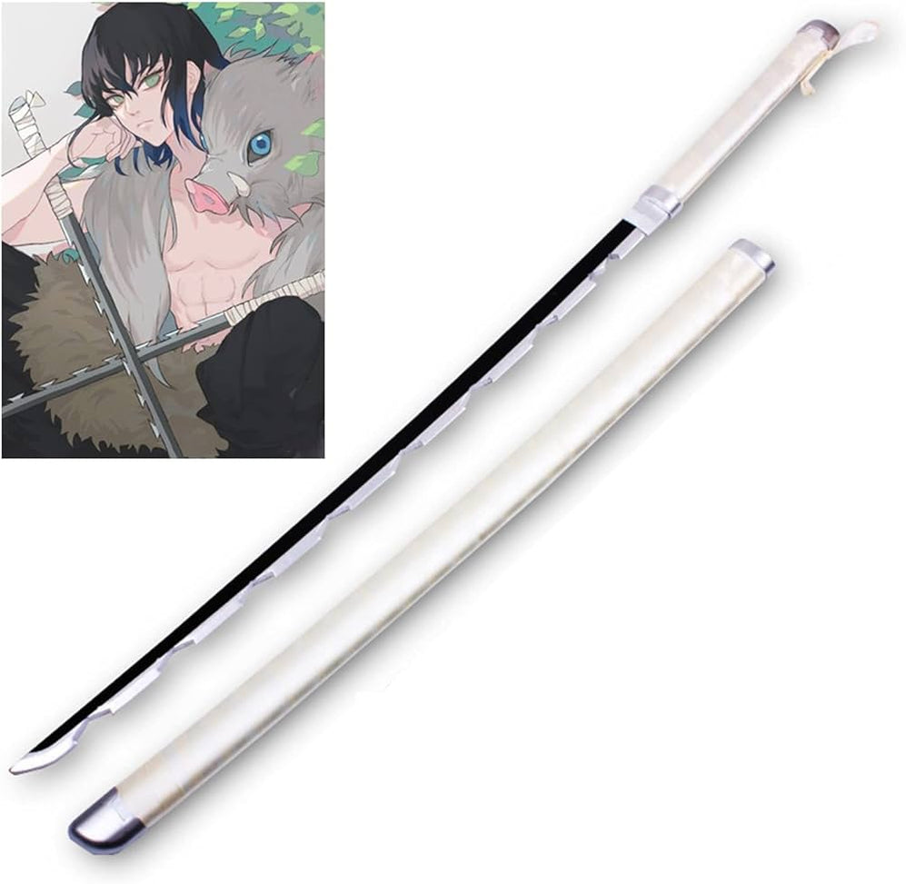 Wooden Sword with Scabbard - Demon Slayer Inosuke Hashibira Cosplay ...