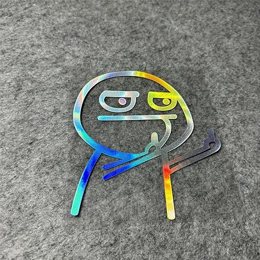 Middle Finger Gesture Meme Troll Face Motorcycle Car Bumper Decal Stic ...