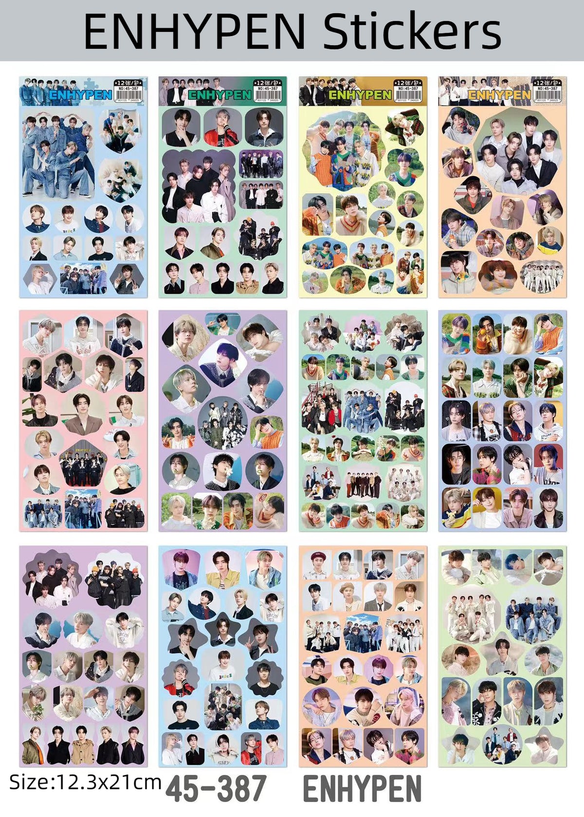 12 Sheets ENHYPEN Stickers No:45-387 — Anime House