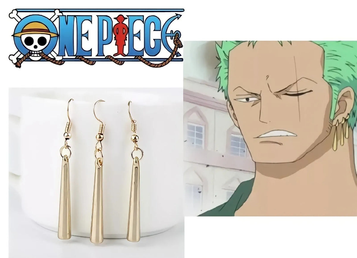 One Piece Roronoa Zoro Cosplay Ear Drop Dangle Earrings Ear Nail Clip ...