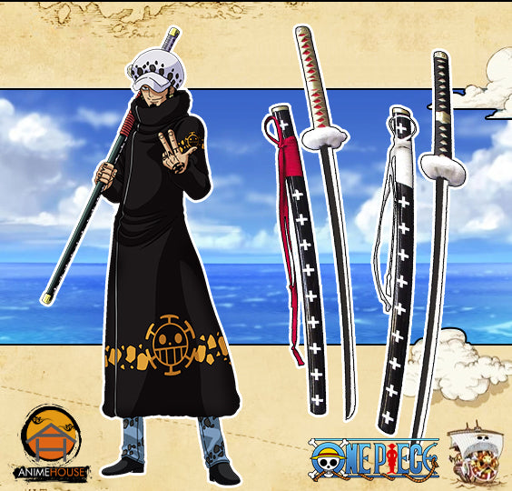 Wooden Sword with Scabbard - One Piece Trafalgar D. Water Law Cosplay ...